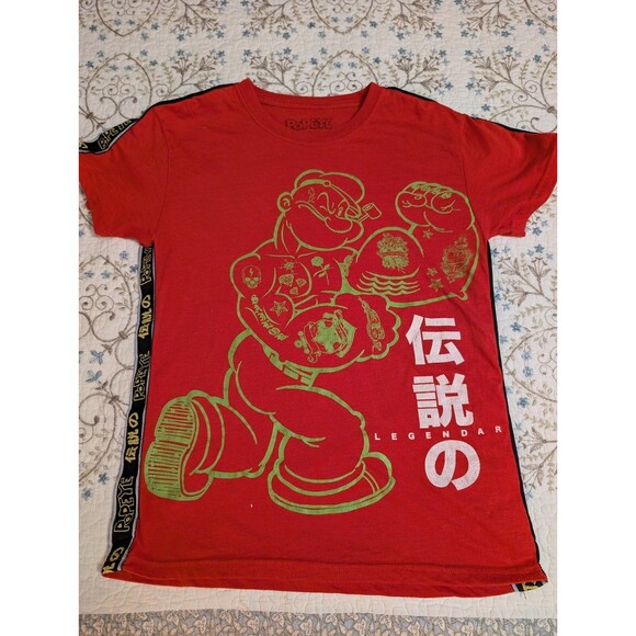 Popeye | Shirts | Popeye T Shirt Mens S Red And Neon Green Short Sleeve ...